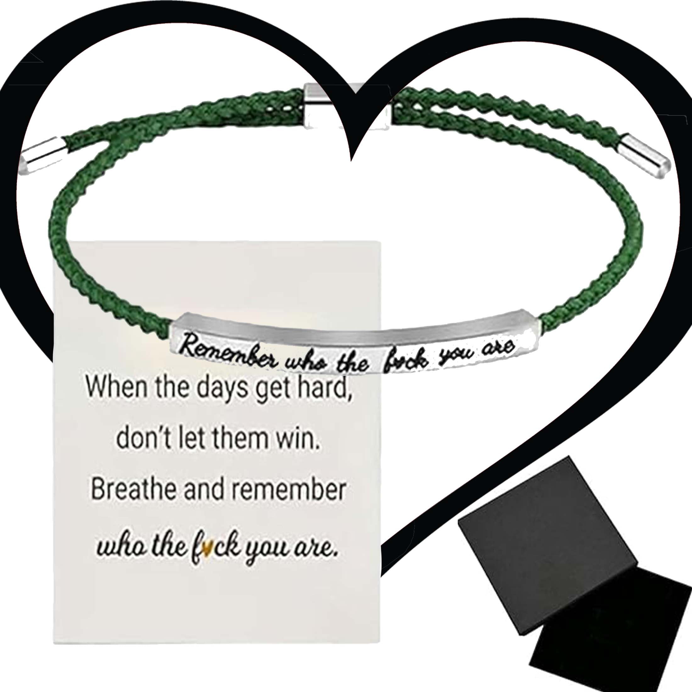 CLIQKWEN Motivational Bracelet - Adjustable Handmade Braided ...