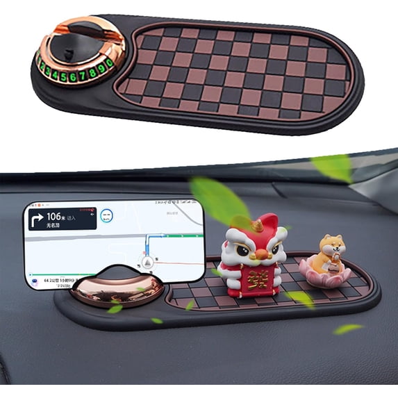 CLIQKWEN Multifunctional Car Anti-Slip Mat with Rotatable Temporary ...