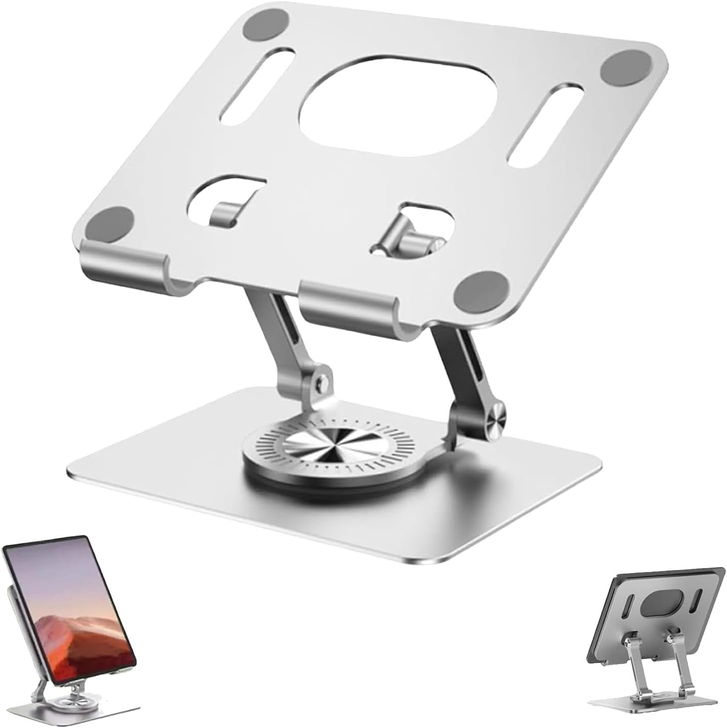 CLIQKWEN Rotating Stand for Laptop,3 in 1 Portable Adjustable 360 ...