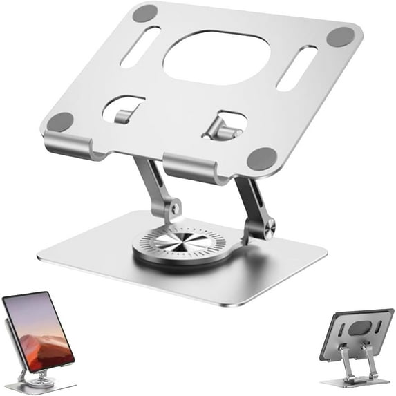 CLIQKWEN Rotating Stand for Laptop,3 in 1 Portable Adjustable 360 ...