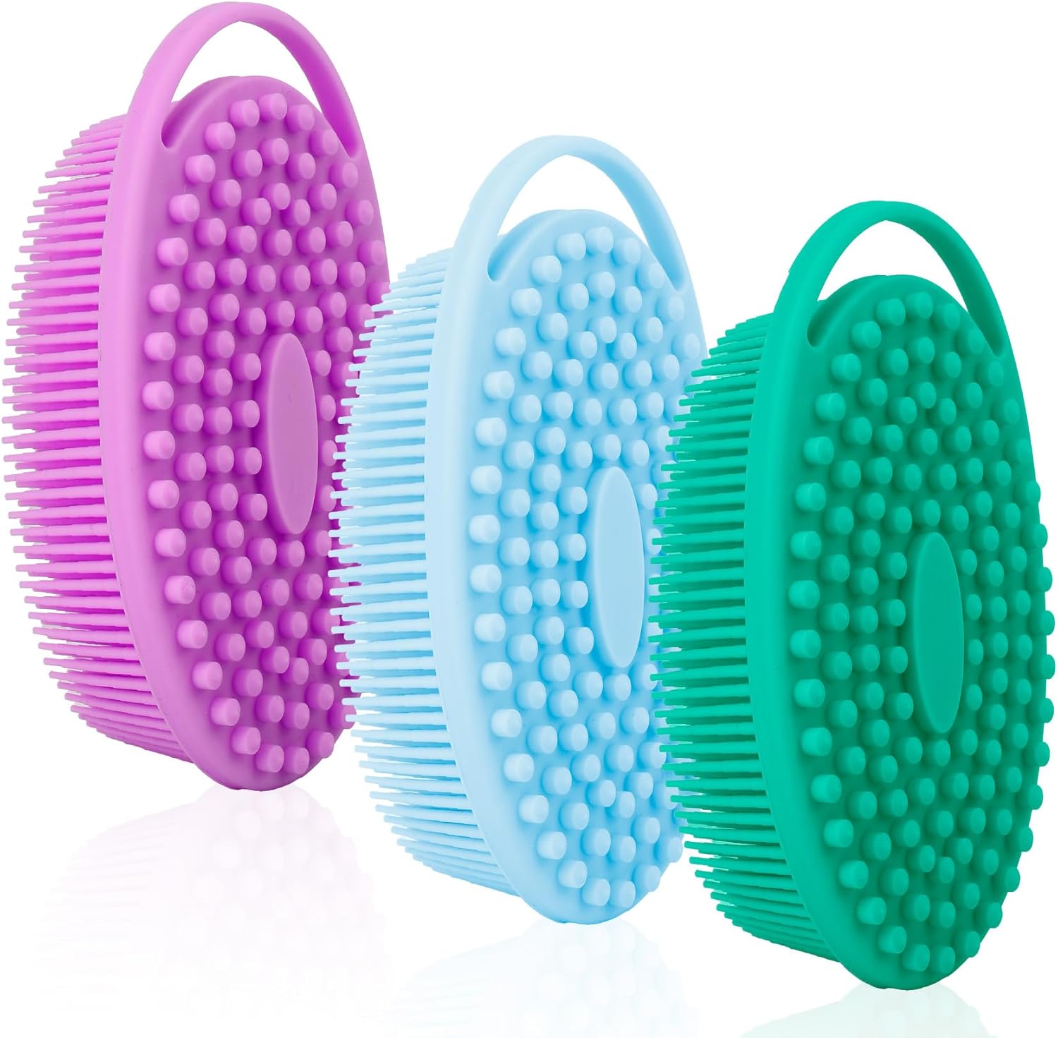 CLIQKWEN Soft Silicone Body Scrubber 2 Pack - 2 in 1 Exfoliating ...