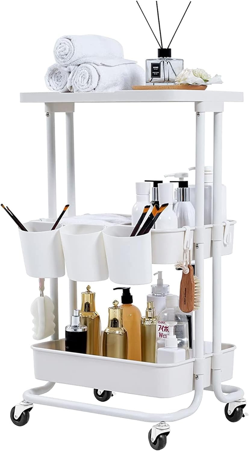 CLKHGFAR VGYUIJN VGYUIJN Cart 3 Tier Rolling Carts with Wheels Rolling ...