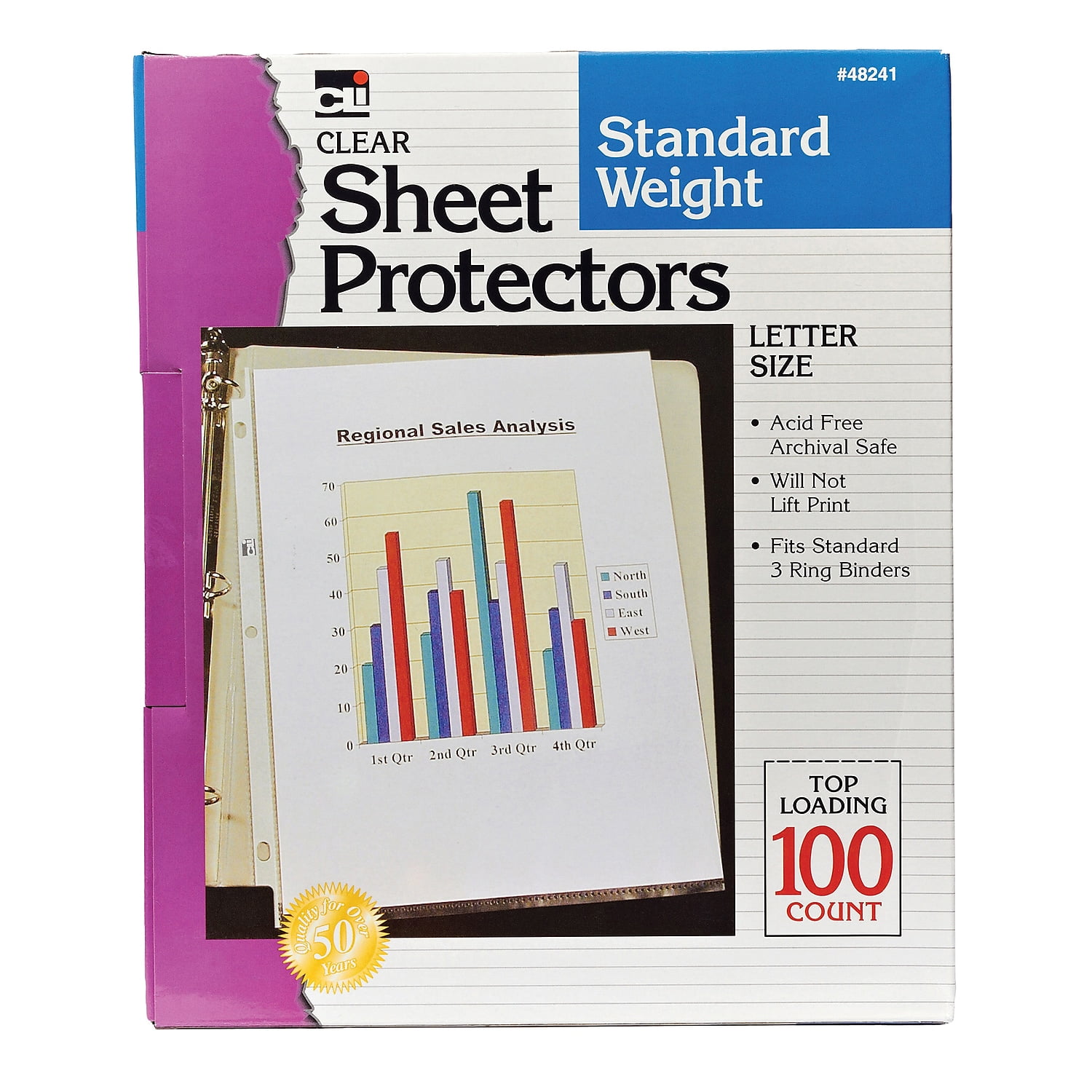CLN Staples Sheet Protectors Polypropylene 8-1/2" x 11" Clear 100/Box ...