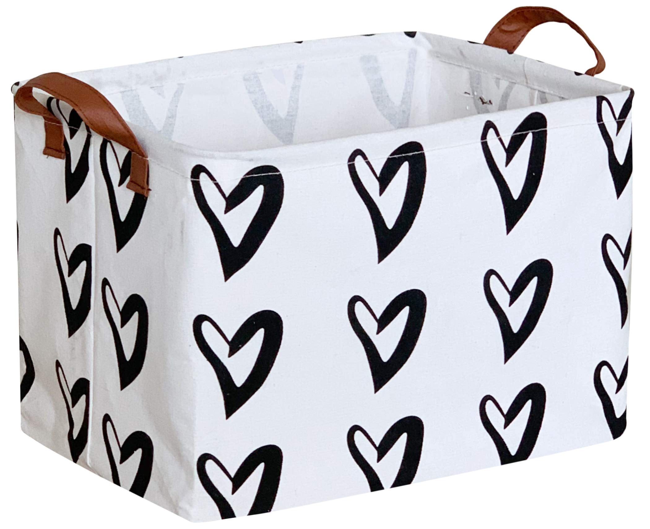 CLOCOR Heart Rectangular Basket,Cute Pattern Storage Bin,Collapsible ...