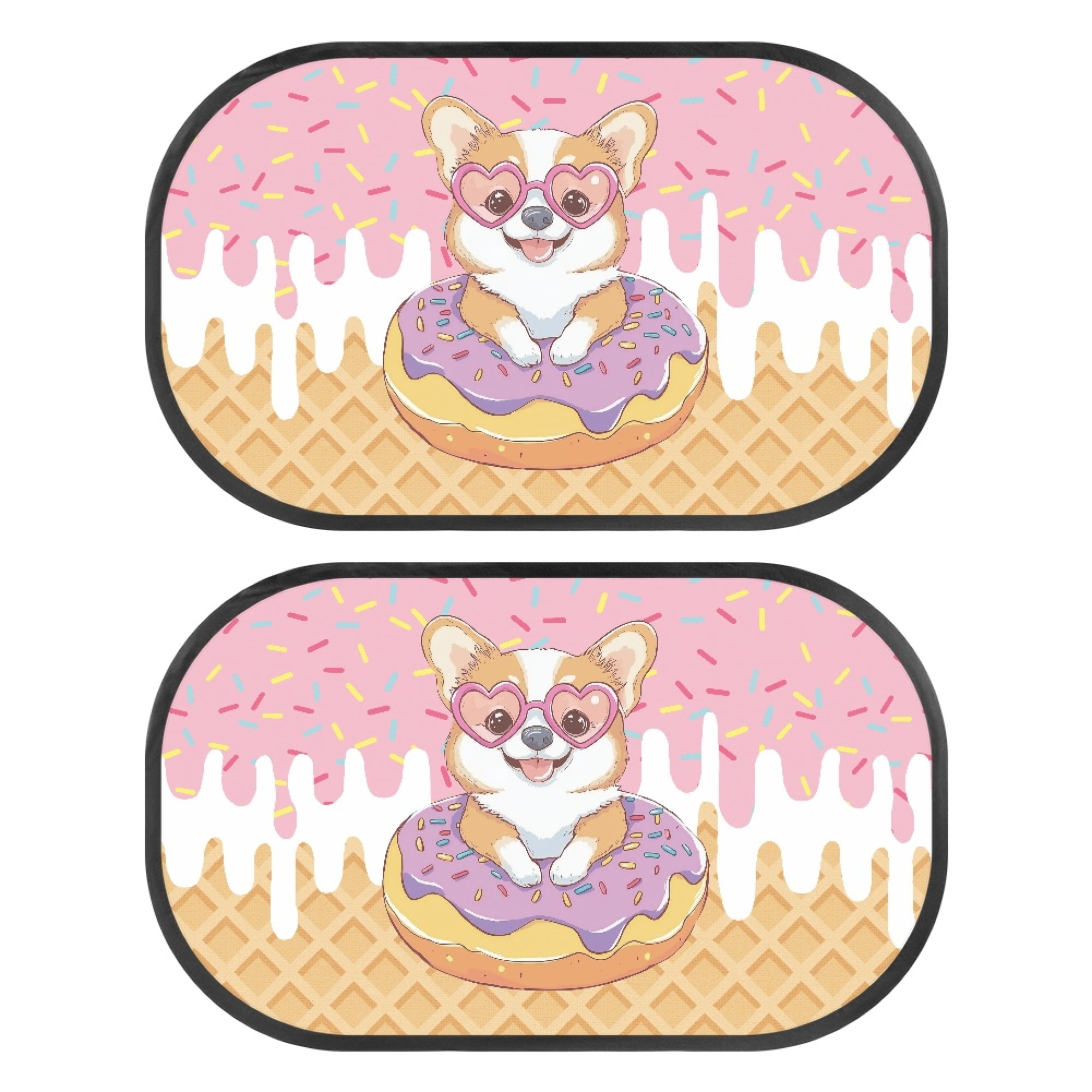 Yuyamidu Corgi Car Window Shade Ice Cream Vehicle Rear Window Cover Sun ...