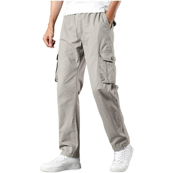 CLOISE Baggy Cargo Pants Men Big and Tall High Waist Trousers Solid ...