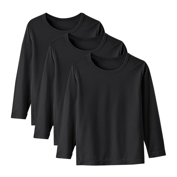 CLOISE Basic Tops for Boys Girls Kids 3 Pack Crew Neck Shirt Solid ...