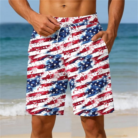 CLOISE Beach Shorts for Mens Patriotic Outfits with Pockets Big and ...