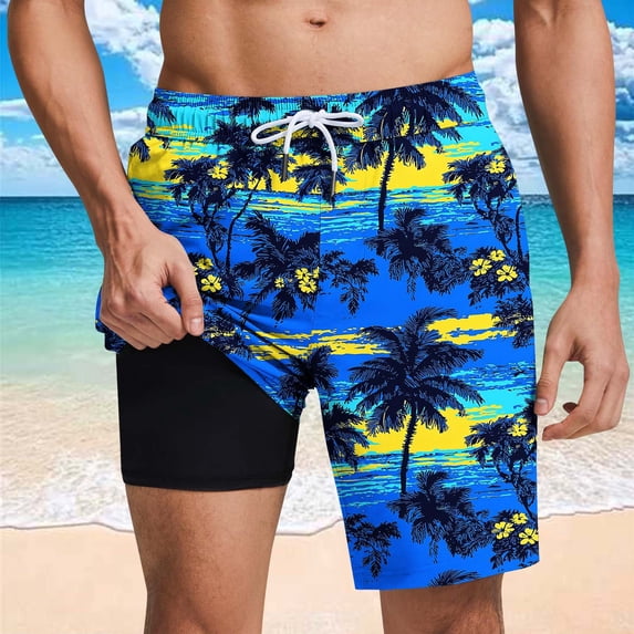 CLOISE Beach Shorts for Mens with Pockets Big and Tall Drawstring ...
