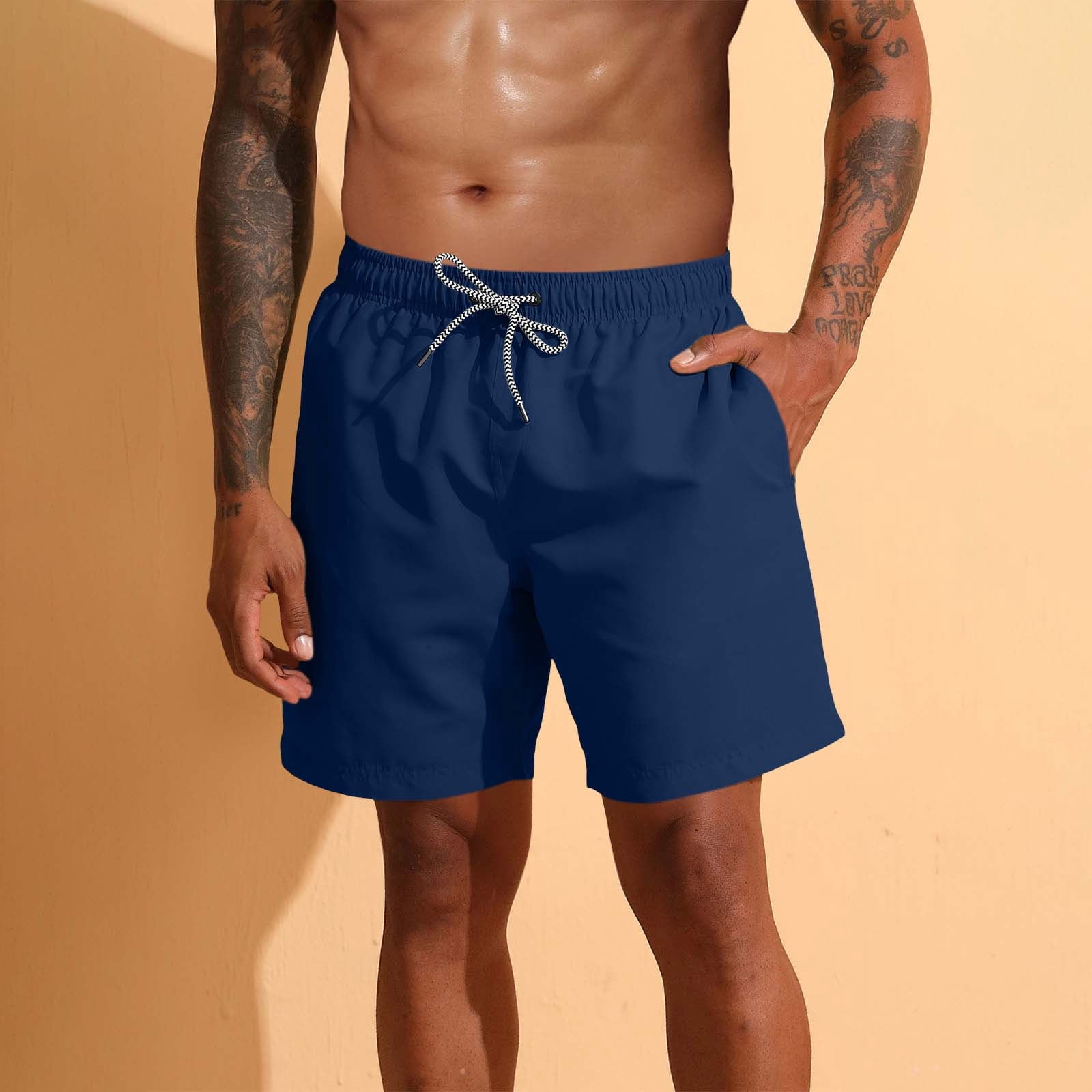 CLOISE Beach Shorts for Mens Pockets Drawstring Reduces Chafing Keeps ...