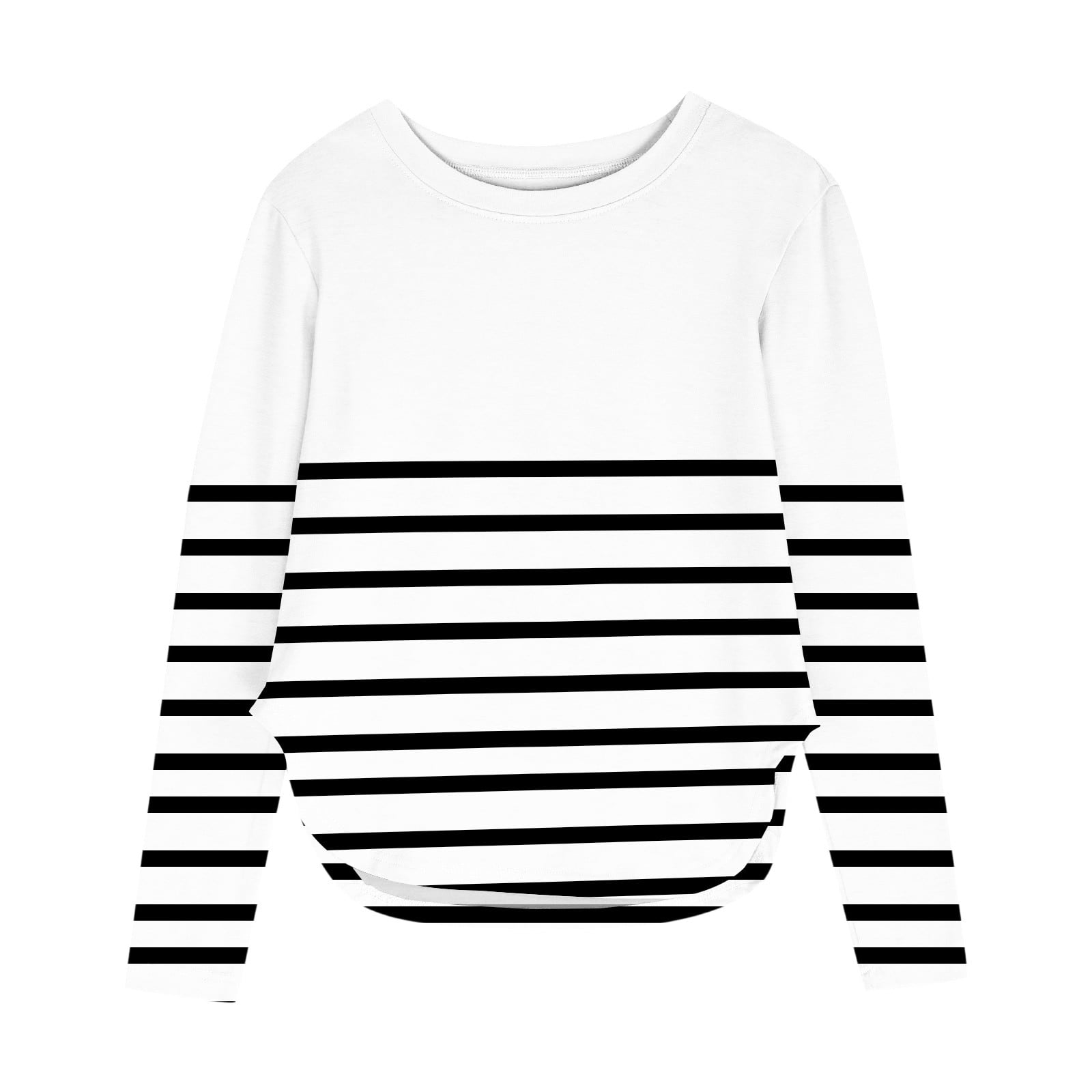 CLOISE Boys Girls Kids Fashion Tops Crew Neck Shirt Tunic Striped Long ...