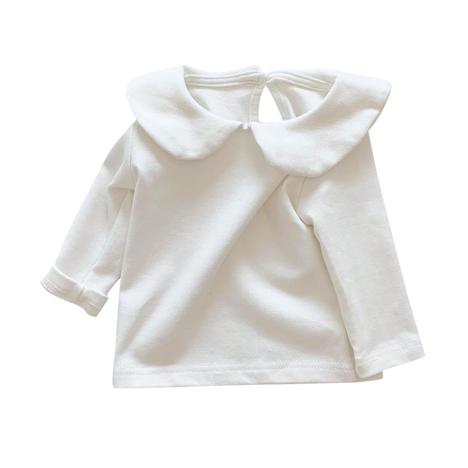 CLOISE Boys White T Shirt Girls Toddler White Long Sleeve Crew Neck ...
