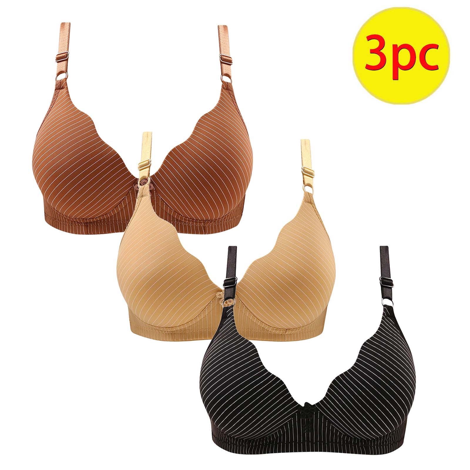CLOISE Bralettes for Women Working out 3 Pack Wireless Push up Bras ...
