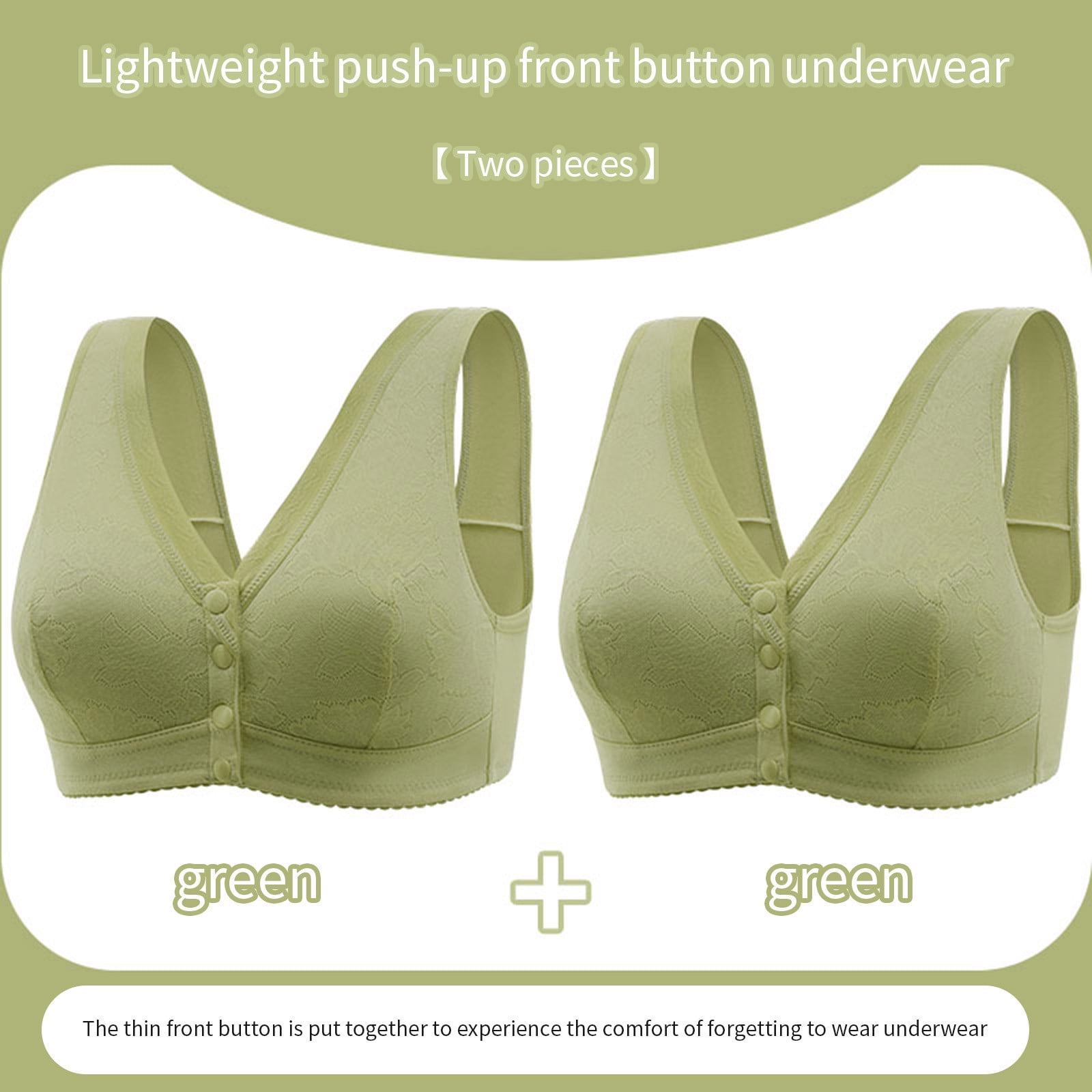 CLOISE Bras for Women Front Closure 2 Pack Front Closure Full Coverage ...