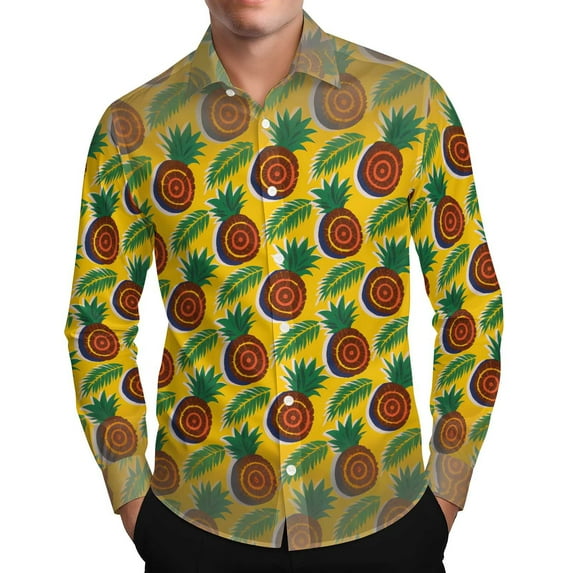 CLOISE Button down Shirt Men Big and Tall Collared Tops Hawaiian Long ...