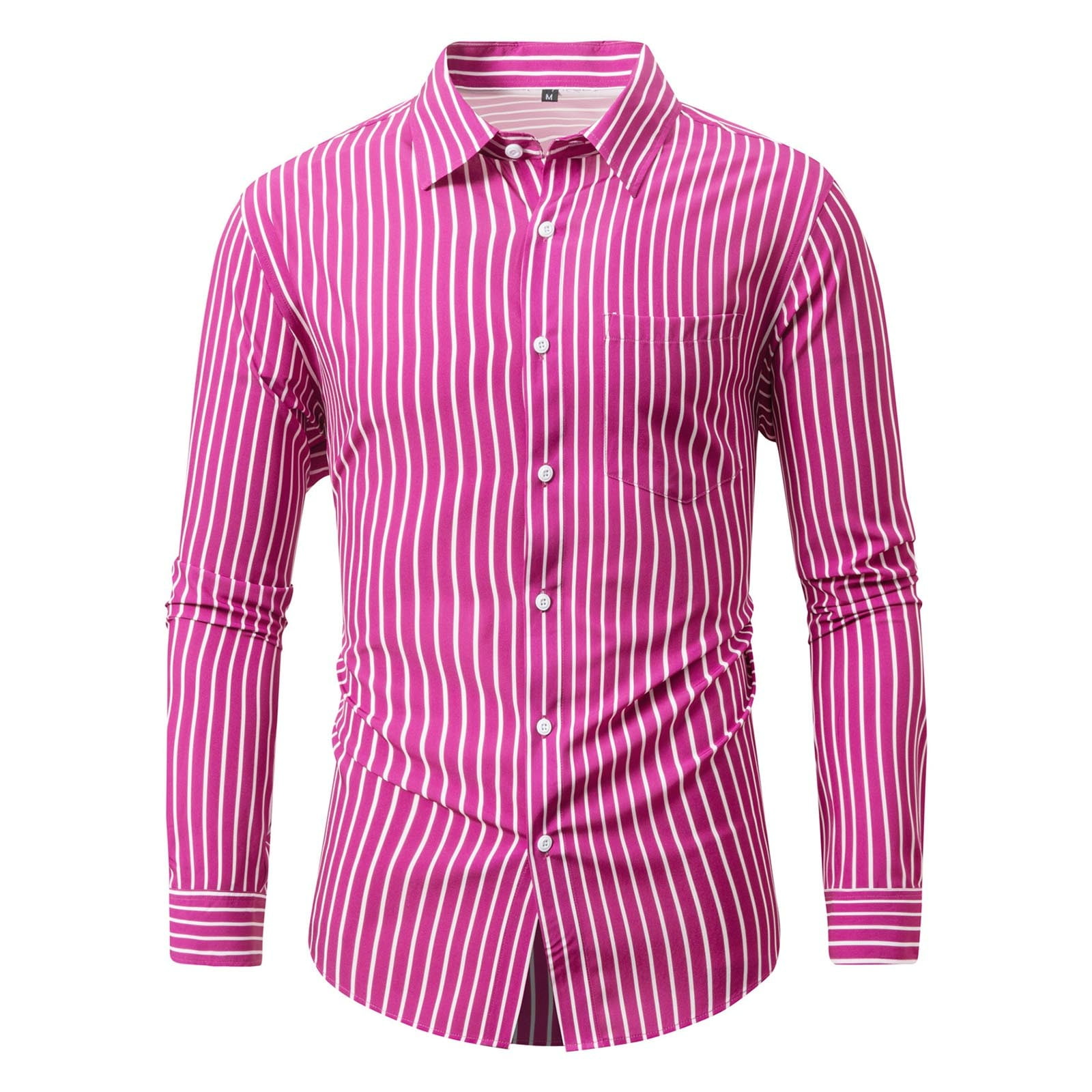 CLOISE Button up Shirt Men Big and Tall Collared Tops Plaid Long Sleeve ...