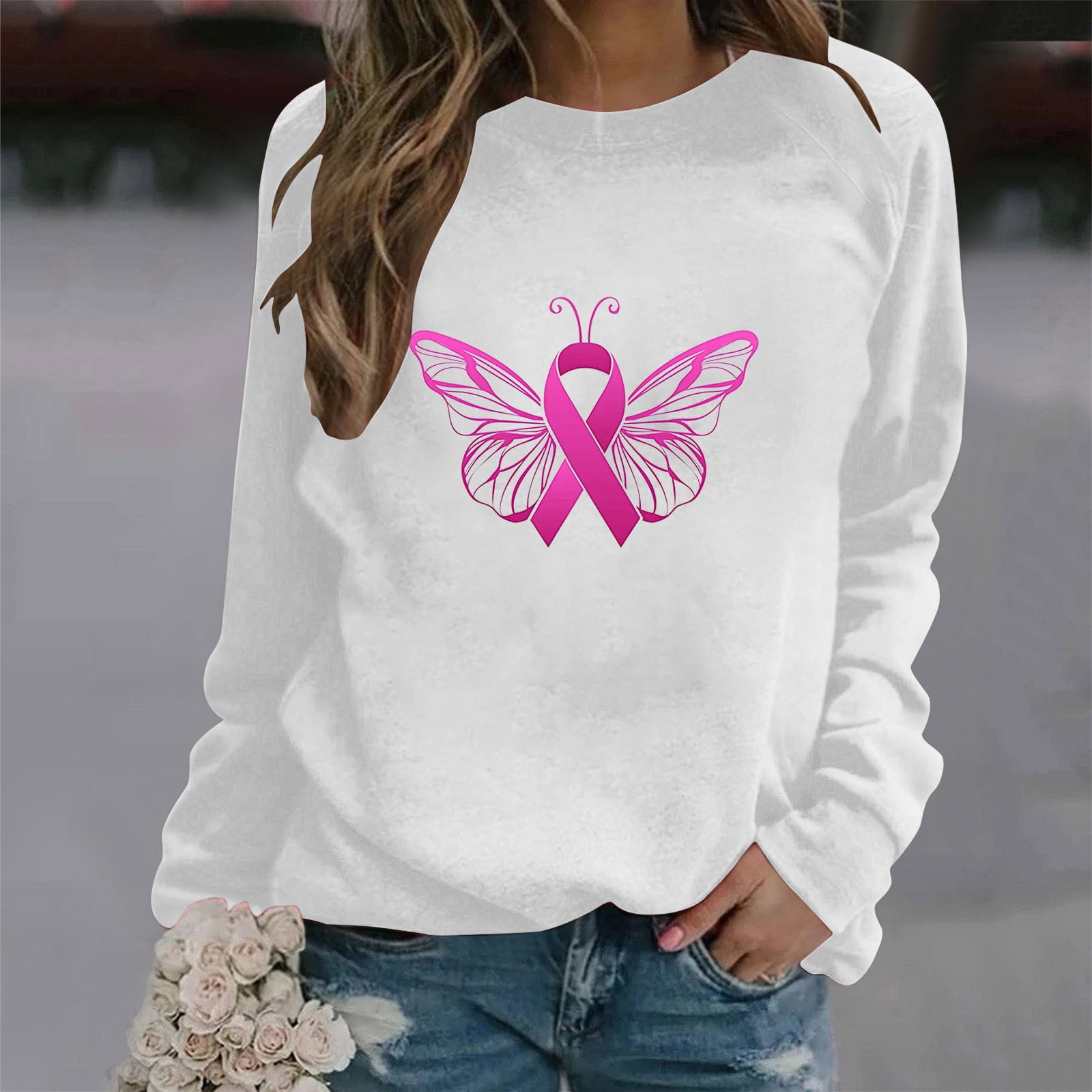 CLOISE Cancer Sweatshirt Women Breast Cancer Awareness Sweatshirt ...