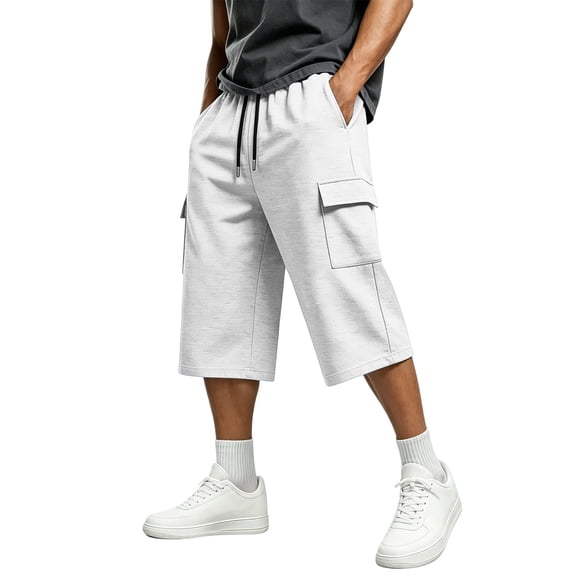CLOISE Capri Yoga Pants for Men with Multi Pocket Big and Tall ...