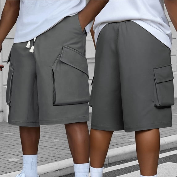 CLOISE Cargo Shorts for Men with Pockets with Multi Pocket Drawstring ...