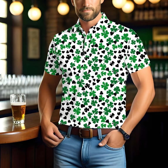 CLOISE Casual Shirts for Men Short Sleeve St Patricks Day Big and Tall ...