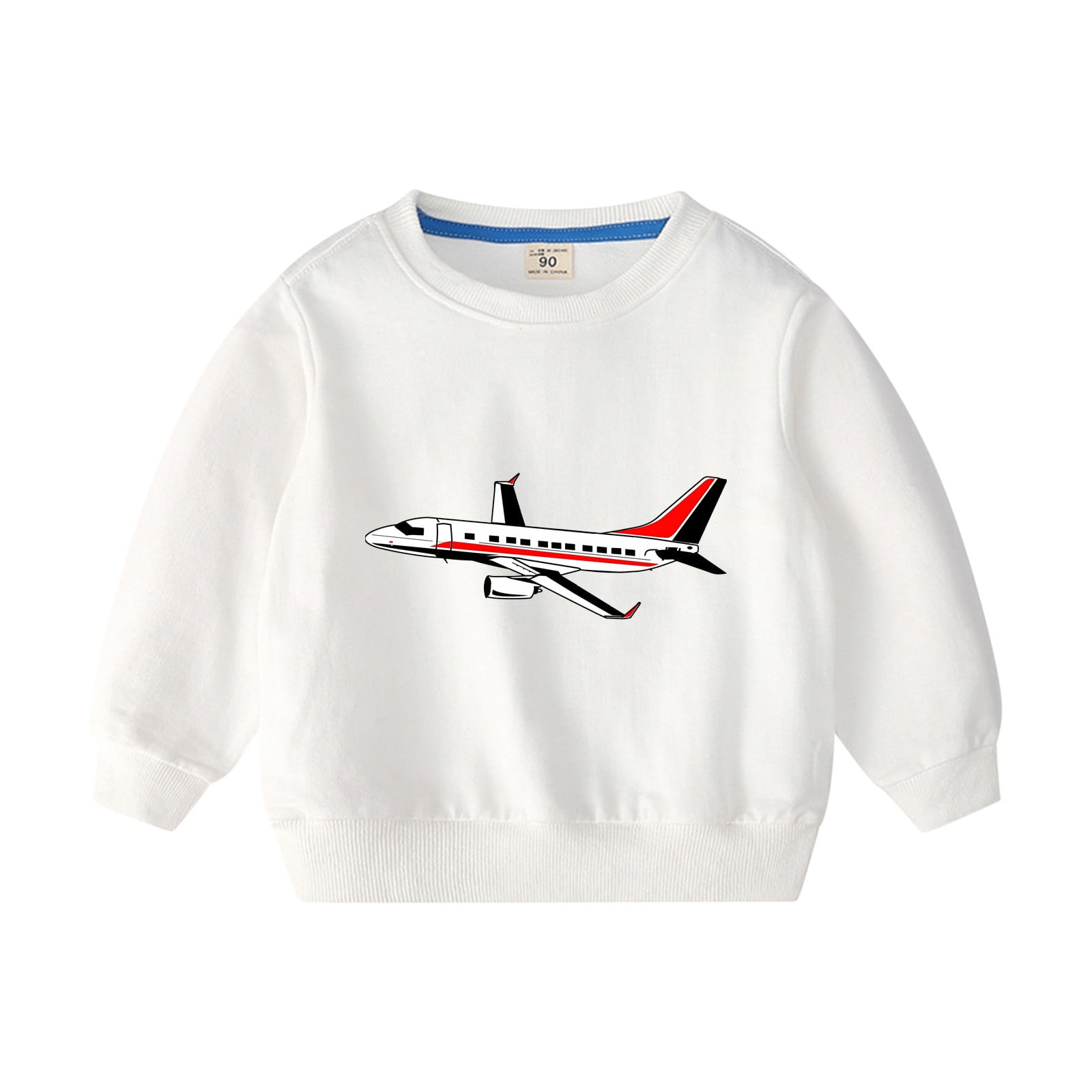 CLOISE Crew Neck Sweatshirt Kids Boys Youth White Long Sleeve Tops ...