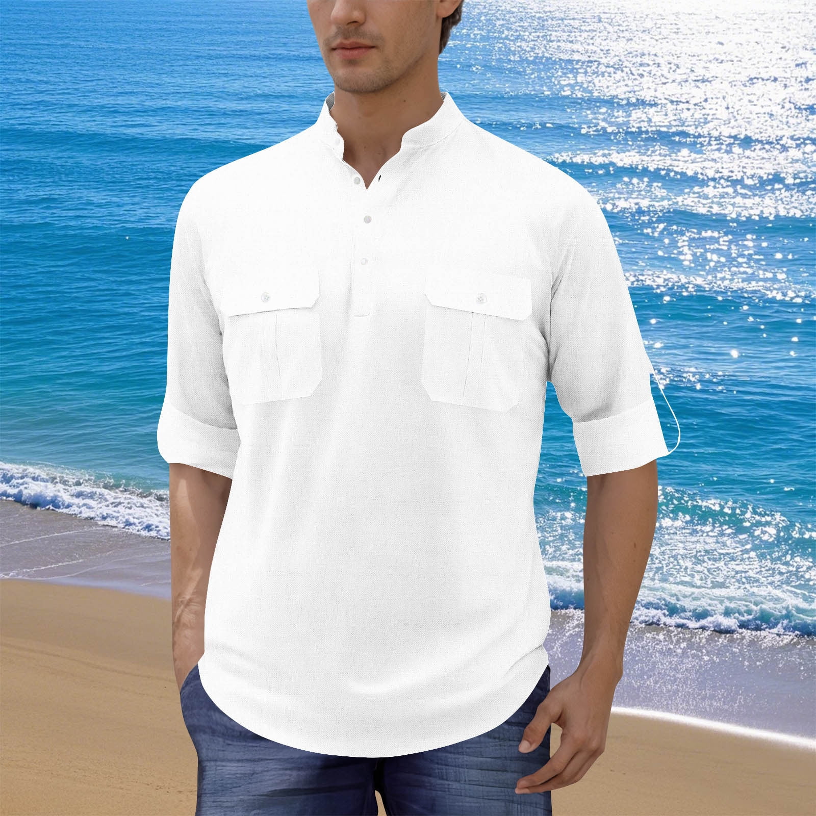 CLOISE Cute Elbow Length Tops for Men Elbow Length Big and Tall Shirts ...