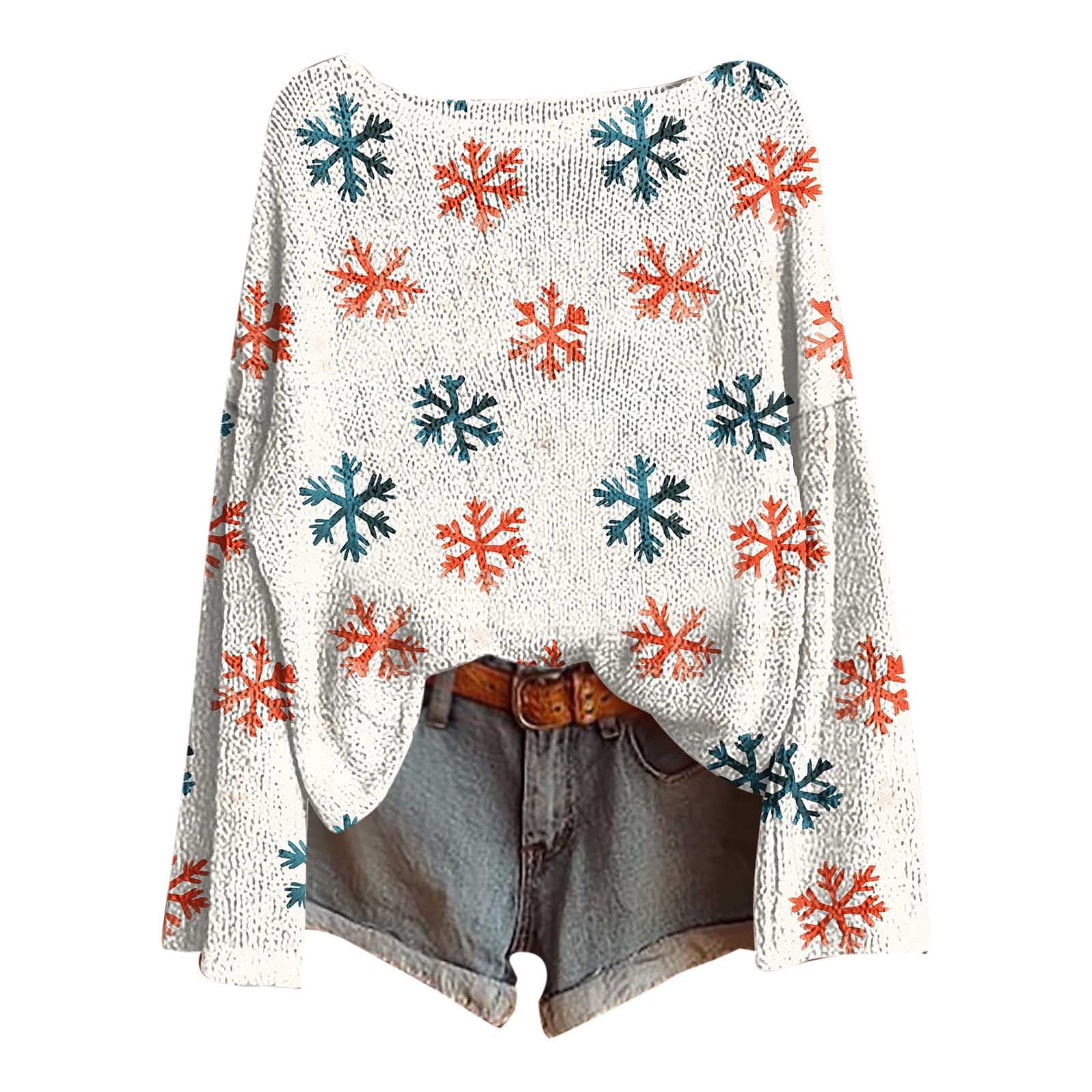 CLOISE Cute Fall Tops for Women Christmas Crew Neck Shirt Graphic Long ...