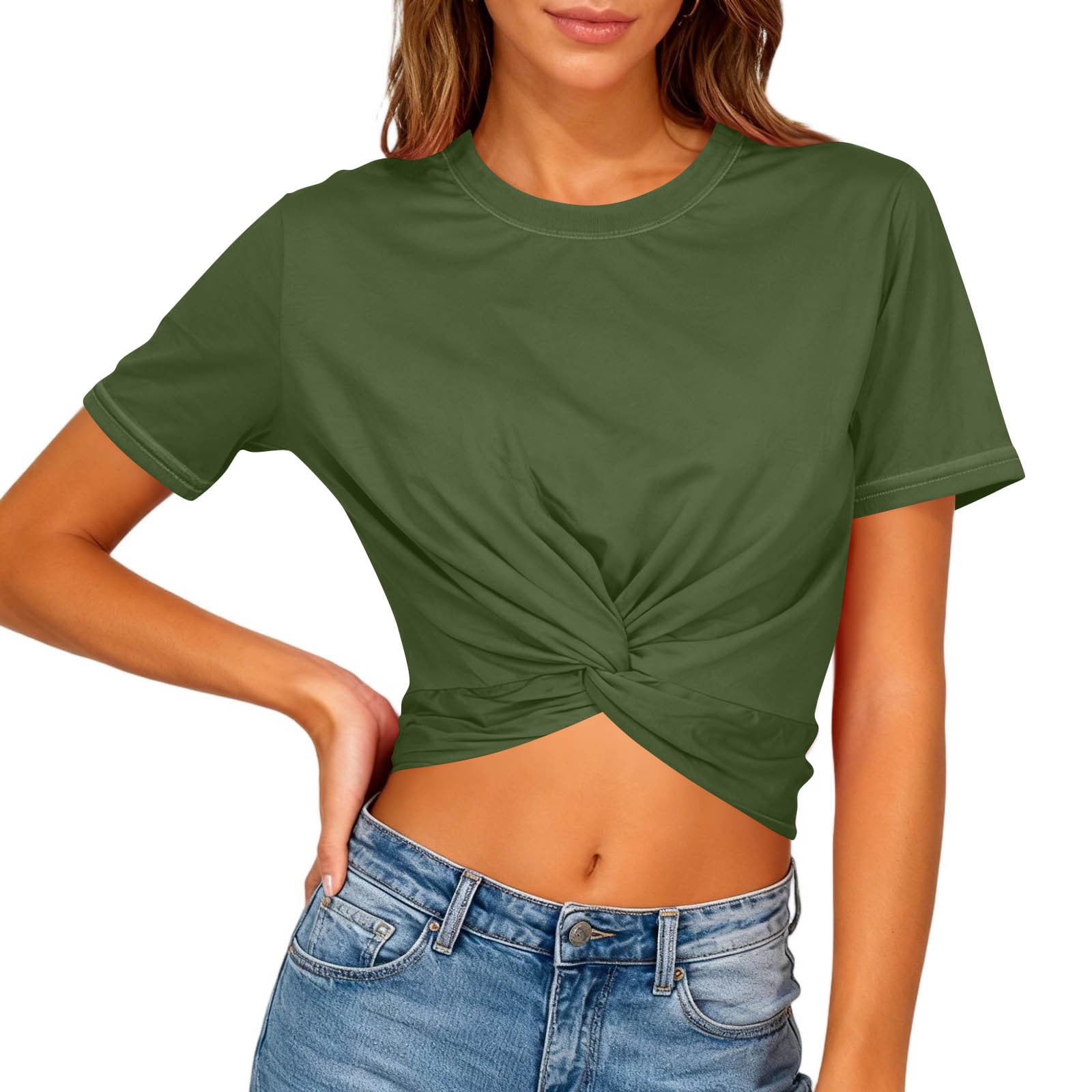CLOISE Cute Short Sleeve Tops for Women Plus Size Backless Shirts ...