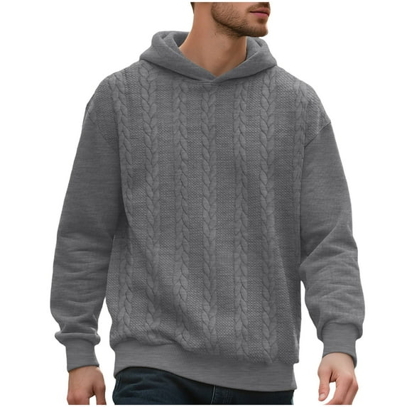 CLOISE Cute Tops for Men Trendy Big and Tall Hooded Shirt Solid Color ...