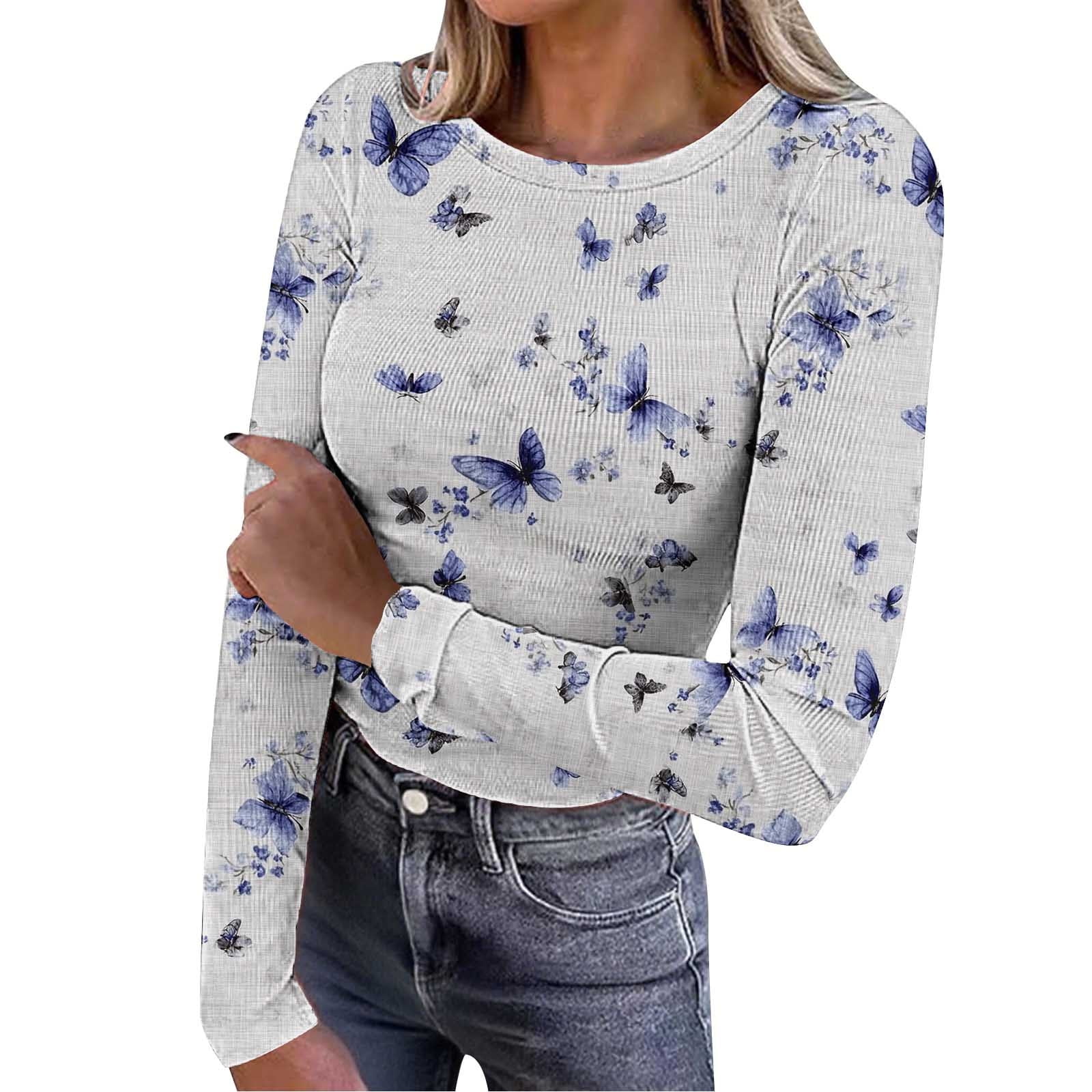 CLOISE Cute Tops for Women Trendy Lightweight Crew Neck Shirt Graphic ...