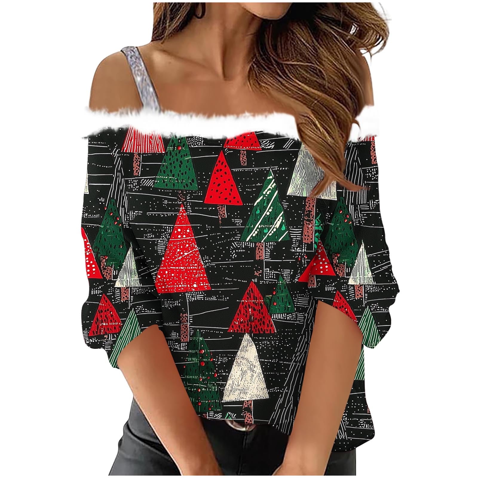 CLOISE Cute Tops for Women Trendy Plus Size Off Shoulder Neck Shirt ...