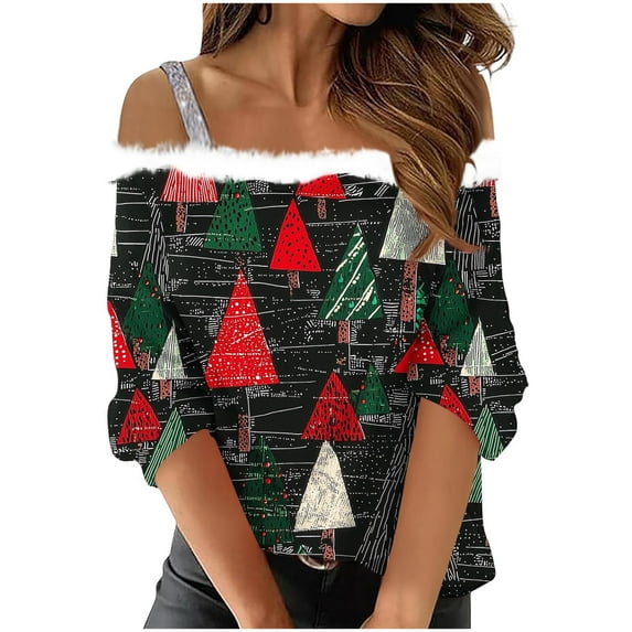 CLOISE Cute Tops for Women Trendy Plus Size Off Shoulder Neck Shirt ...