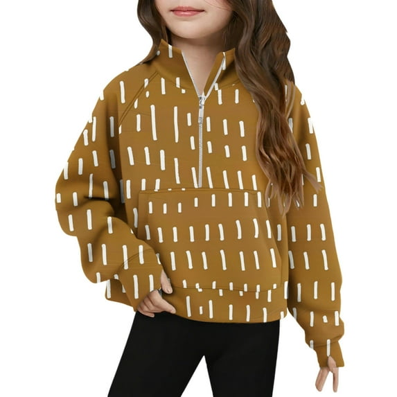 CLOISE Fall Sweatshirt Boys Girls Kid Mock Neck Tops Zip up Graphic ...