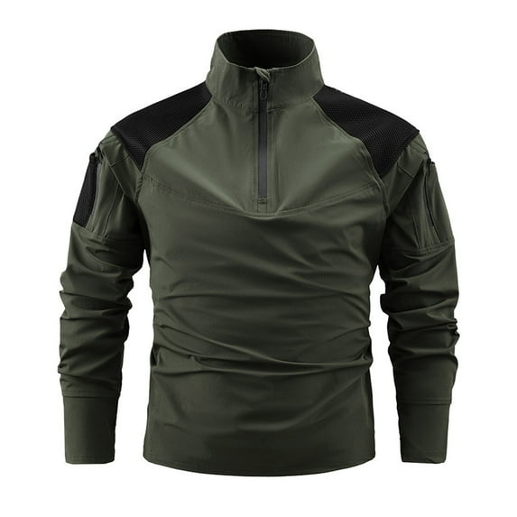 CLOISE Fall Tops for Men Trendy Big and Tall Mock Neck Shirt Zip up ...