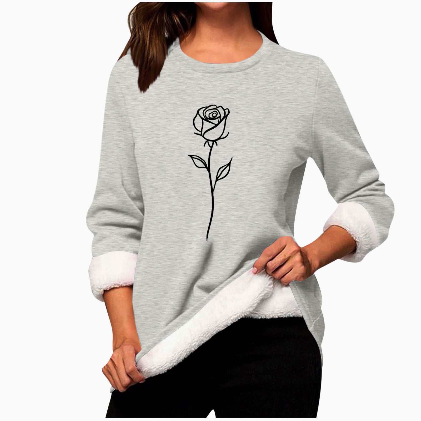 CLOISE Graphic Tees for Women Trendy Plus Size Crew Neck Graphic Long ...