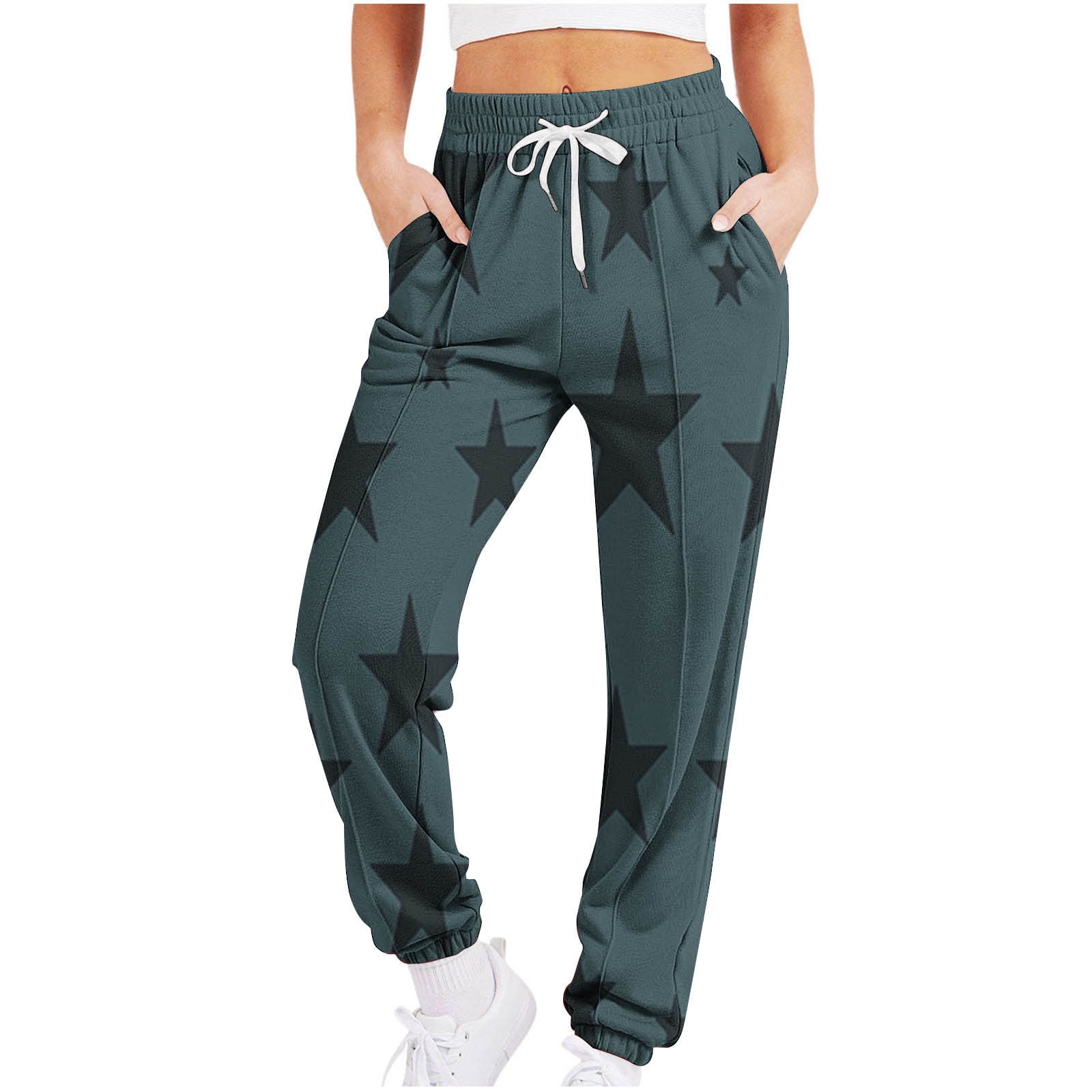 CLOISE Gym Sweatpants Women Plus Size with Pockets Graphic Baggy ...