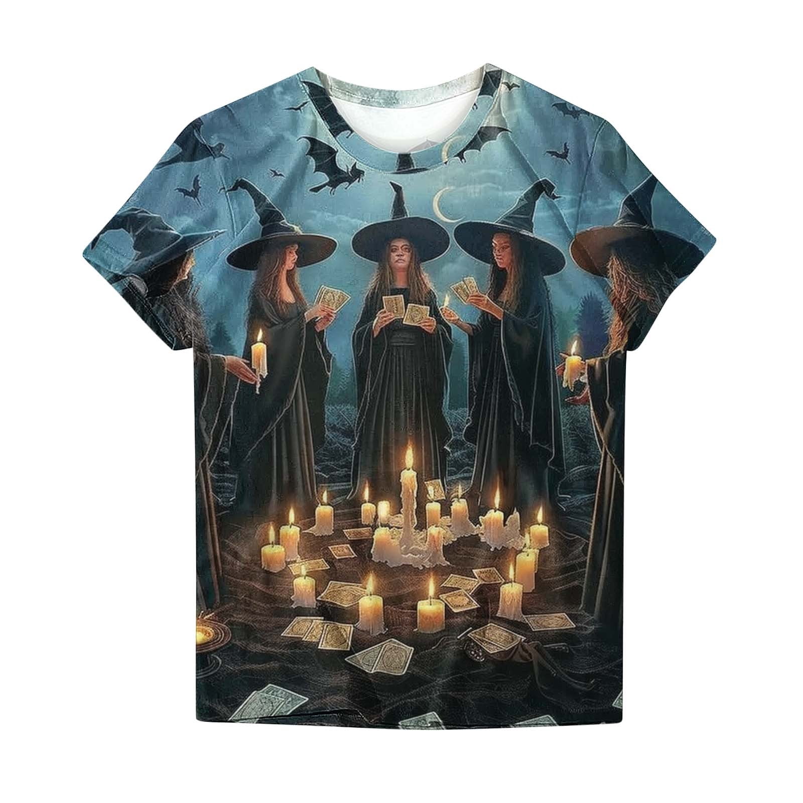 CLOISE Halloween Shirts for Women Trendy Halloween Witchy Print Blouses ...