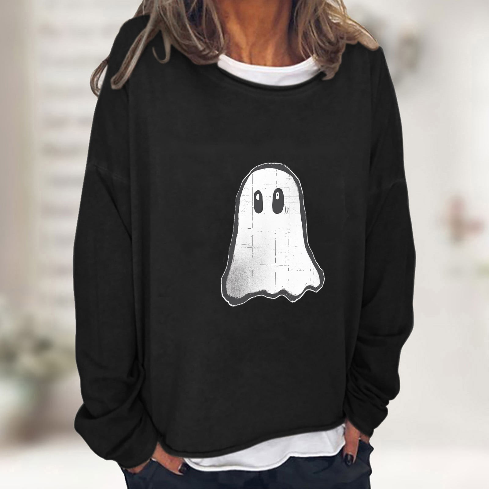 CLOISE Halloween Tops for Women Plus Size Trendy Halloween Ghost ...