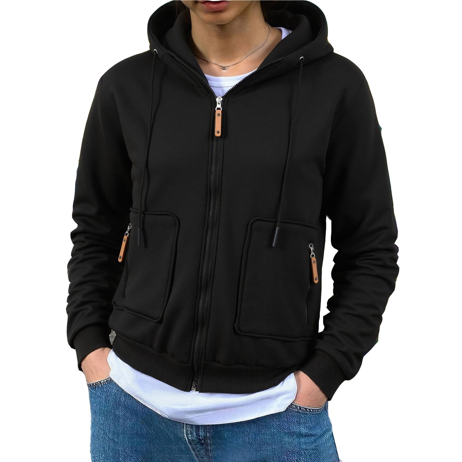CLOISE Hoodies for Men Pockets Big and Tall Lightweight Sweatshirt Zip ...
