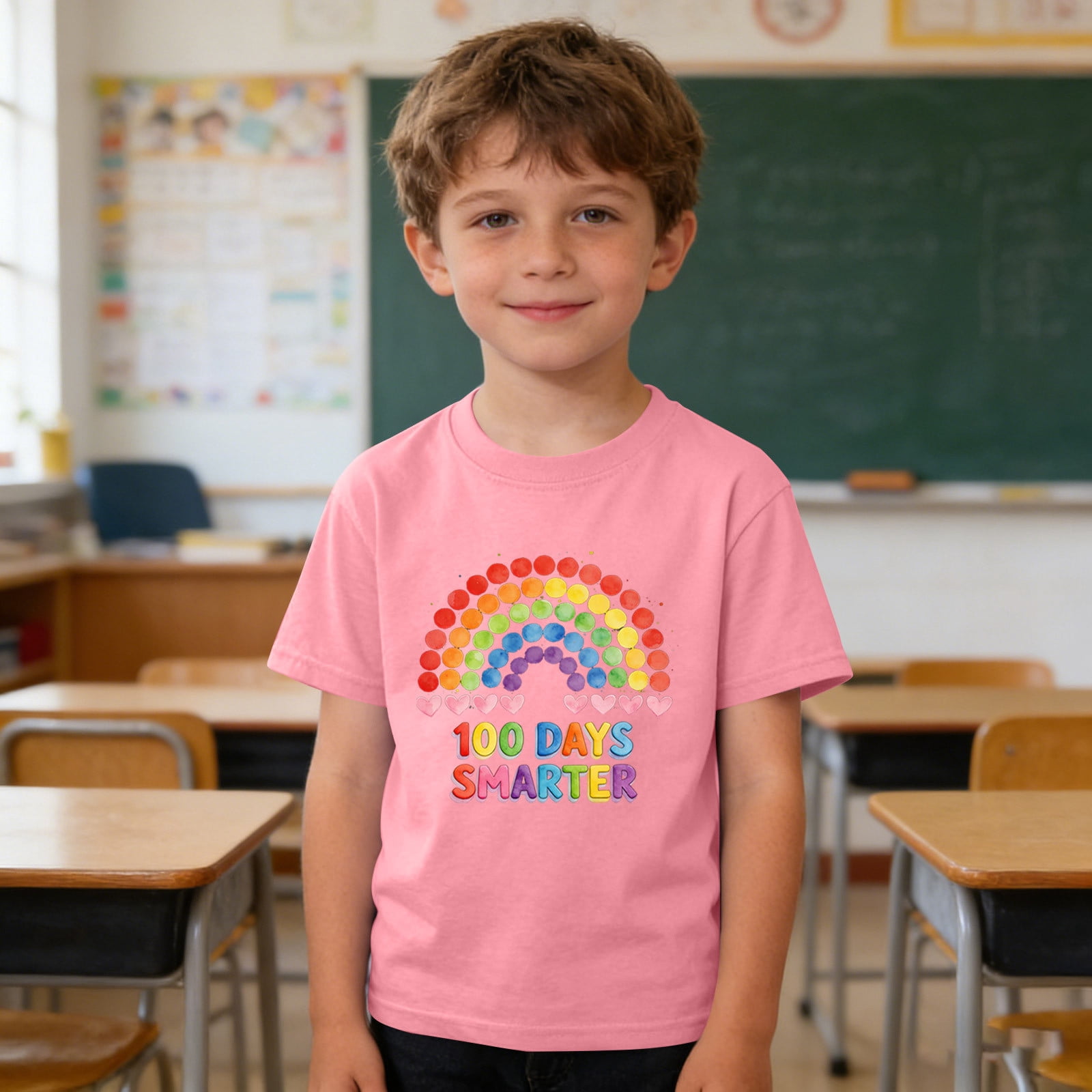 CLOISE Kids Girls Boys Summer Tops Short Sleeve 100 Day of School ...