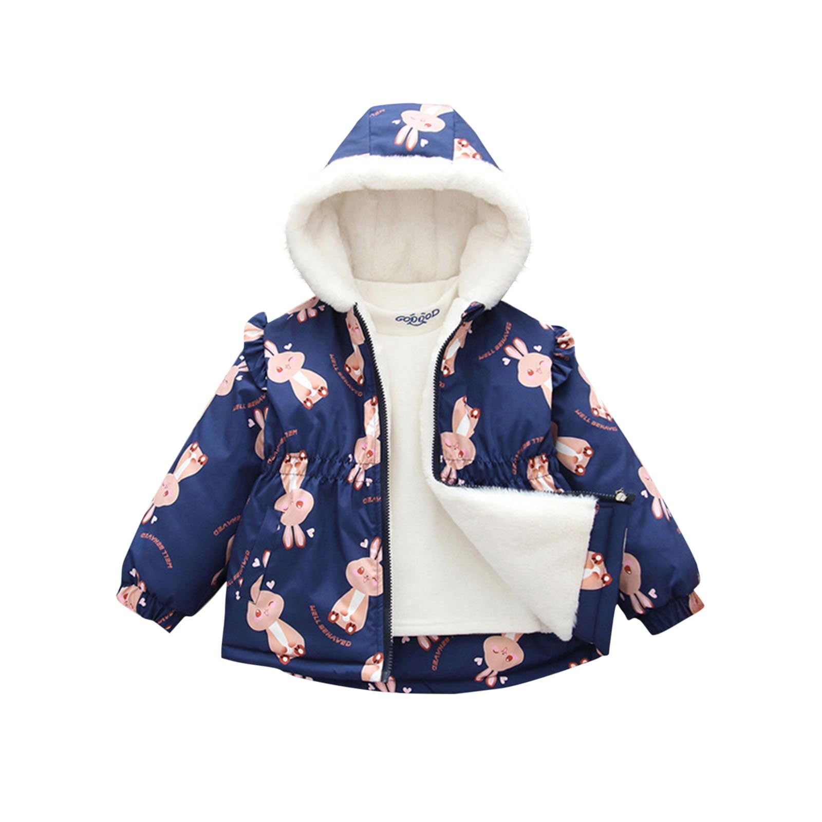 CLOISE Kids Puffer Jacket with Hood Short Cotton Fleece Lining Pockets ...