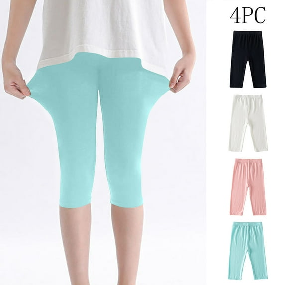 CLOISE Leggings for Boys Girls 4 Pack Elastic Waist Capri Tights ...