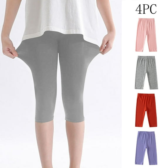 CLOISE Leggings for Boys Girls 4 Pack Elastic Waist Capri Tights ...