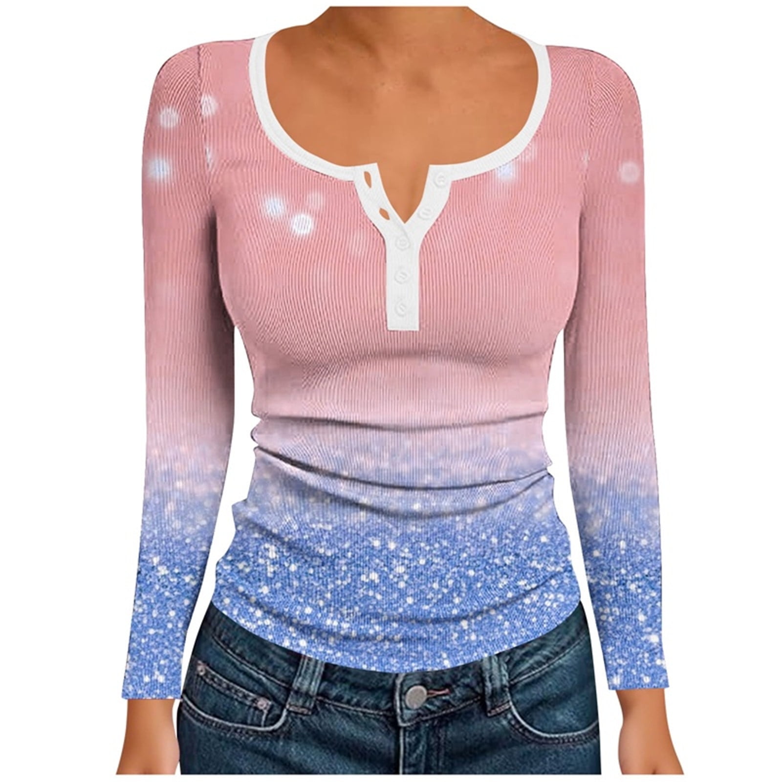 CLOISE Long Sleeve Basic Tops for Women Lightweight Square Neck Shirt ...