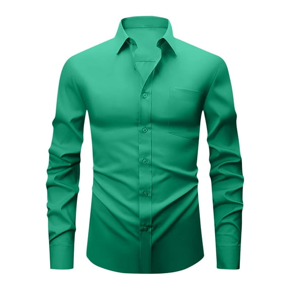 CLOISE Long Sleeve Button up Shirts for Men Pockets Big and Tall ...