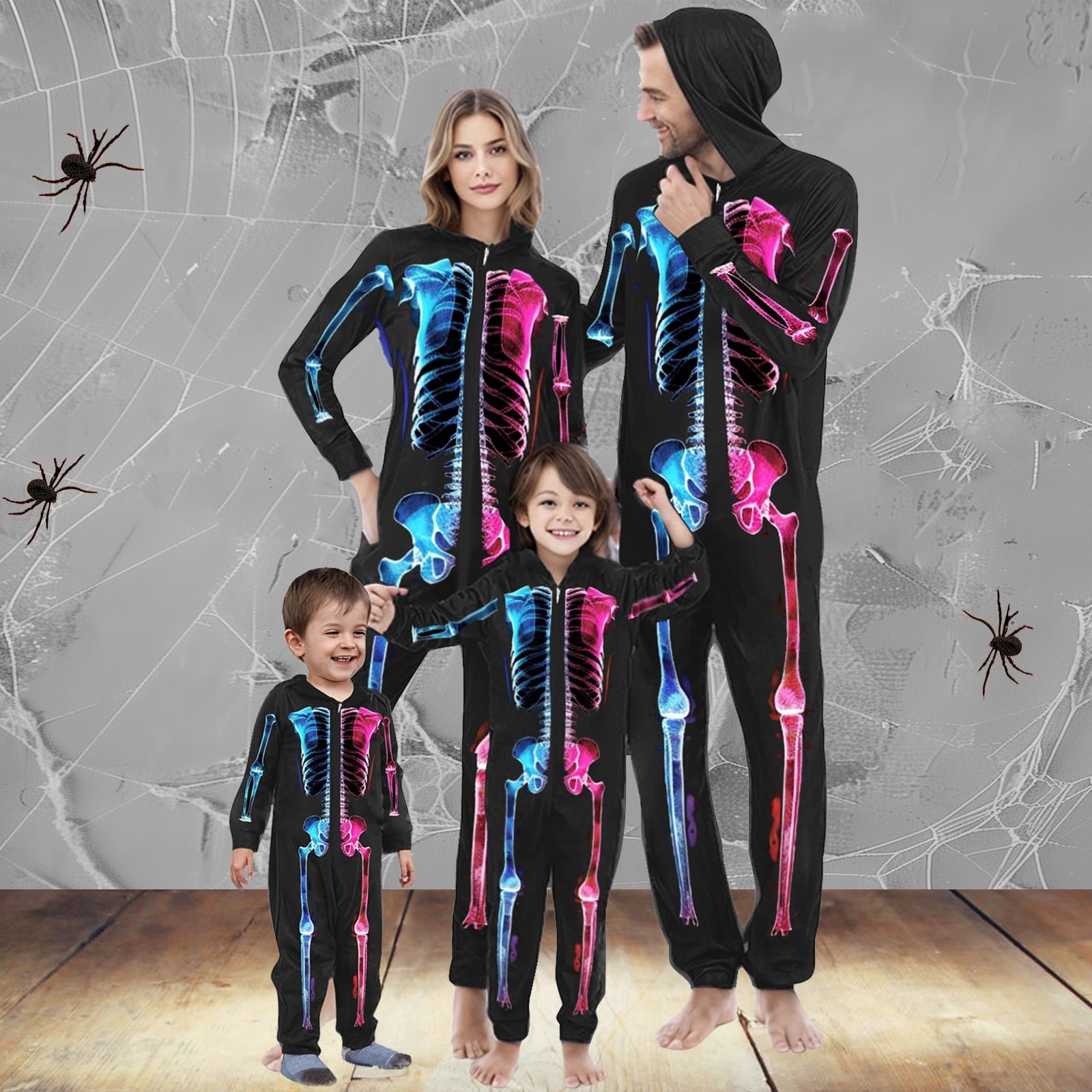 CLOISE Matching Family Pajamas Halloween Skeleton Onesie Pjs for Kids ...