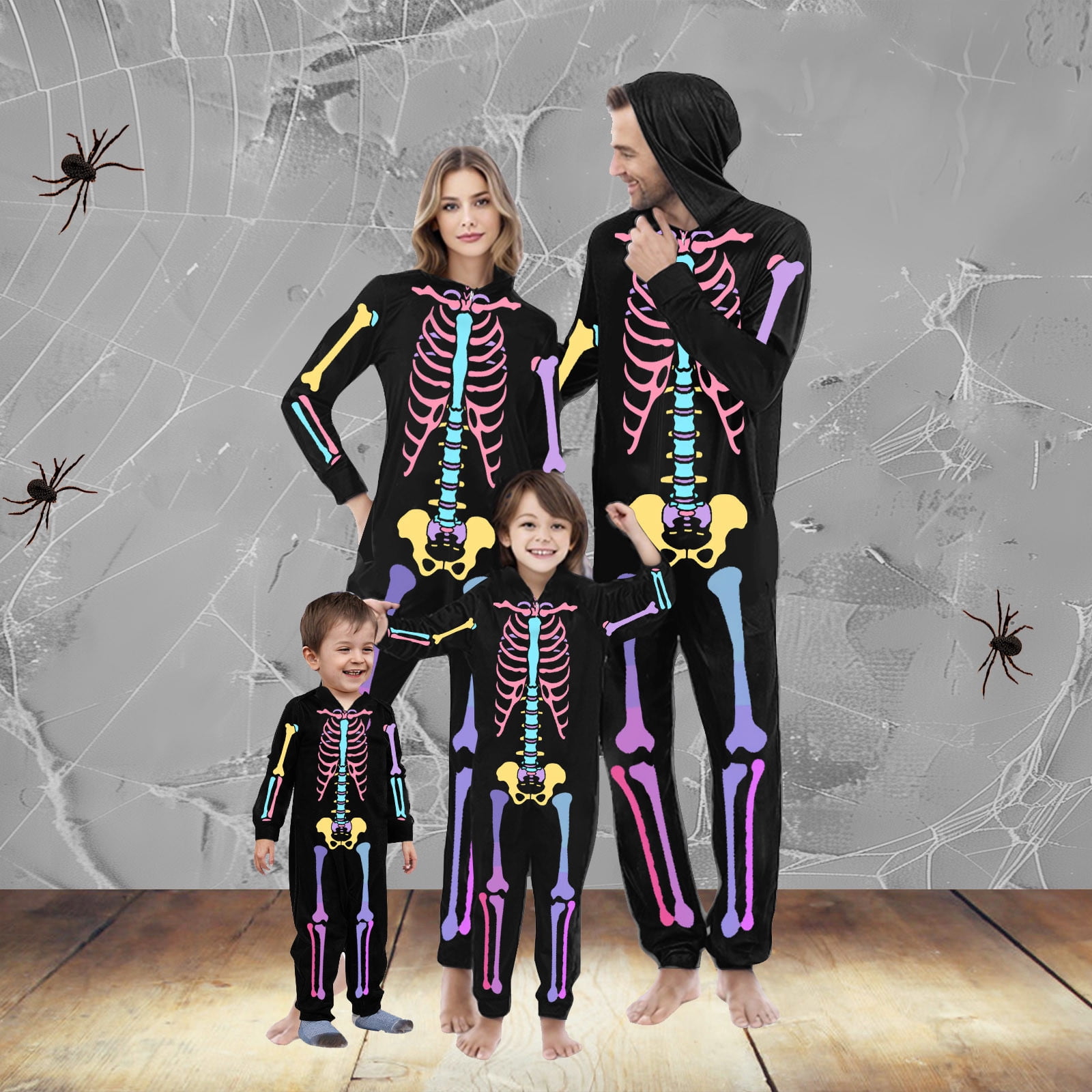 CLOISE Matching Halloween Pajamas for Family Skeleton One-Piece ...