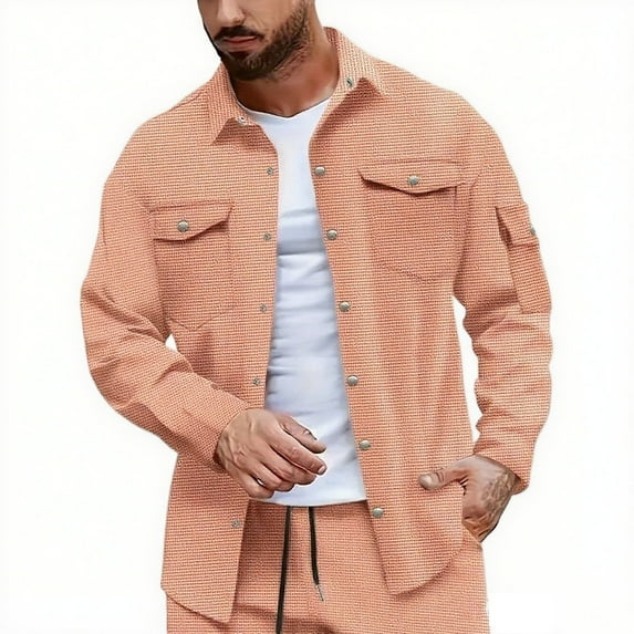 CLOISE Men Button down Shirt Pockets Big and Tall Lightweight Collared ...