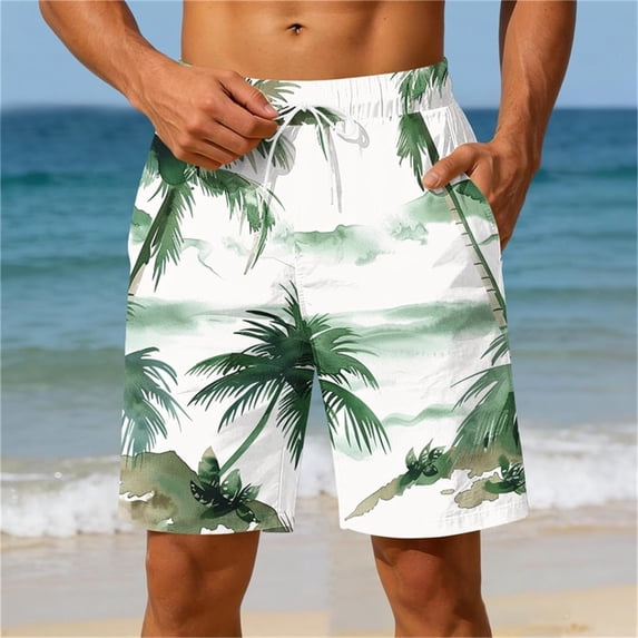 CLOISE Mens Beach Shorts with Pockets Big and Tall Drawstring Quick Dry ...