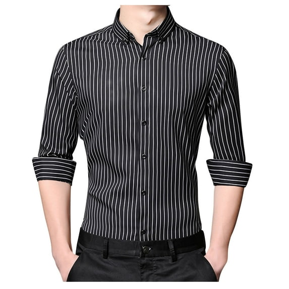 CLOISE Mens Long Sleeve Button down Shirts Collared Tops Graphic Long ...